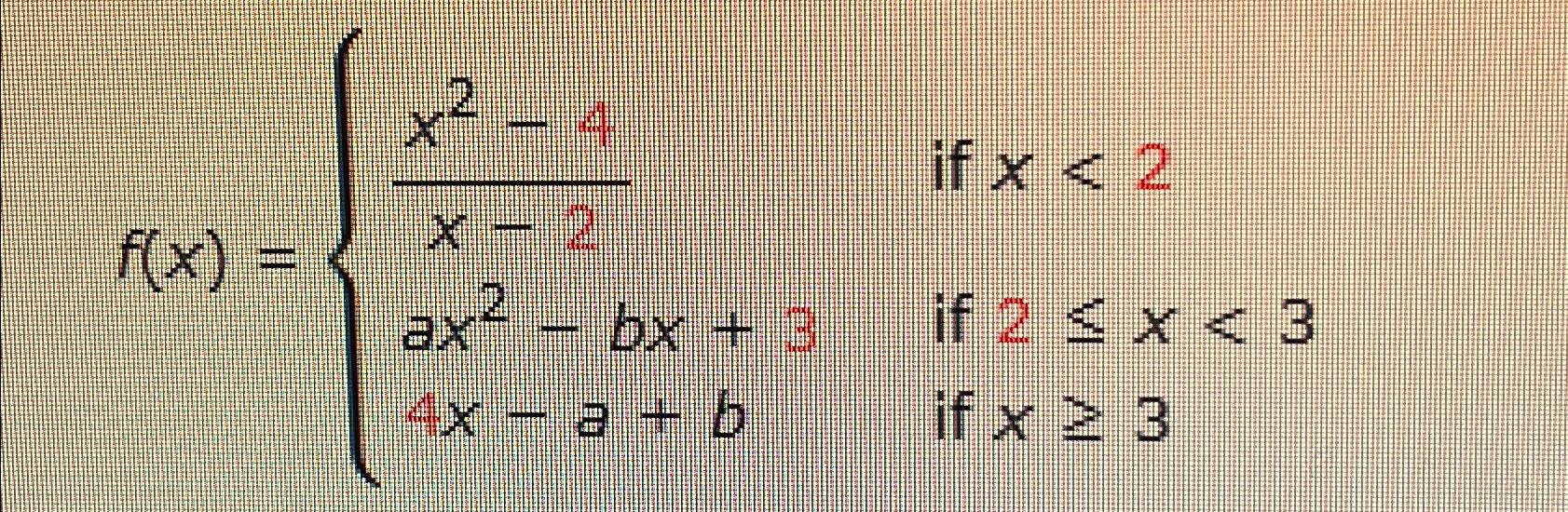 Solved f(x)={x2-4x-2 if x