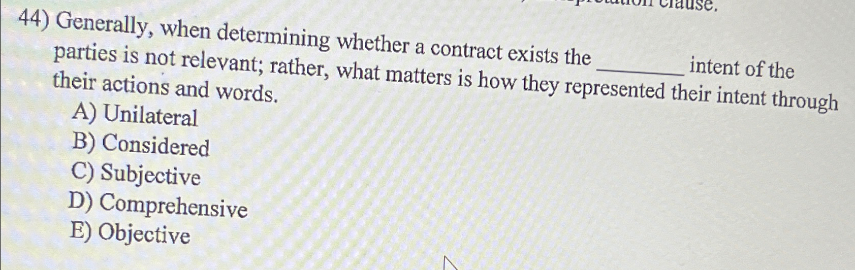 Solved Generally, when determining whether a contract exists | Chegg.com