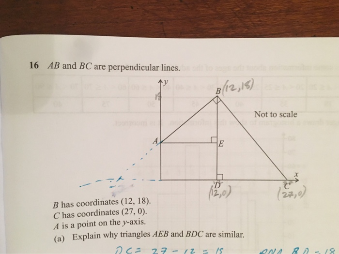 Solved 16 AB and BC are perpendicular lines. Not to scale B | Chegg.com