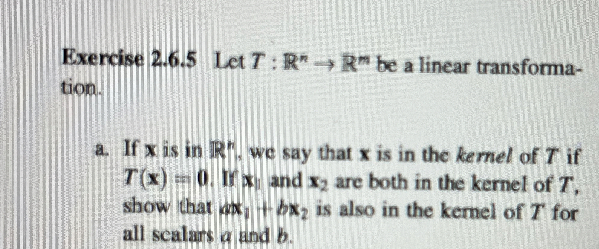 Solved Exercise 2.6.5 ﻿Let T:Rn→Rm ﻿be a linear | Chegg.com