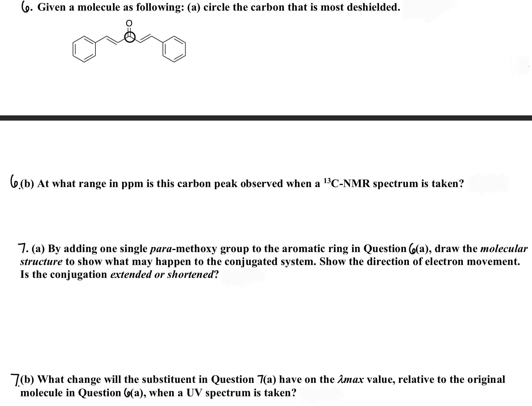 Solved Given a molecule as following: (a) ﻿circle the carbon | Chegg.com