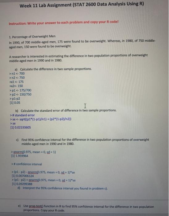 Solved hello could anyone help me with R codes in the | Chegg.com