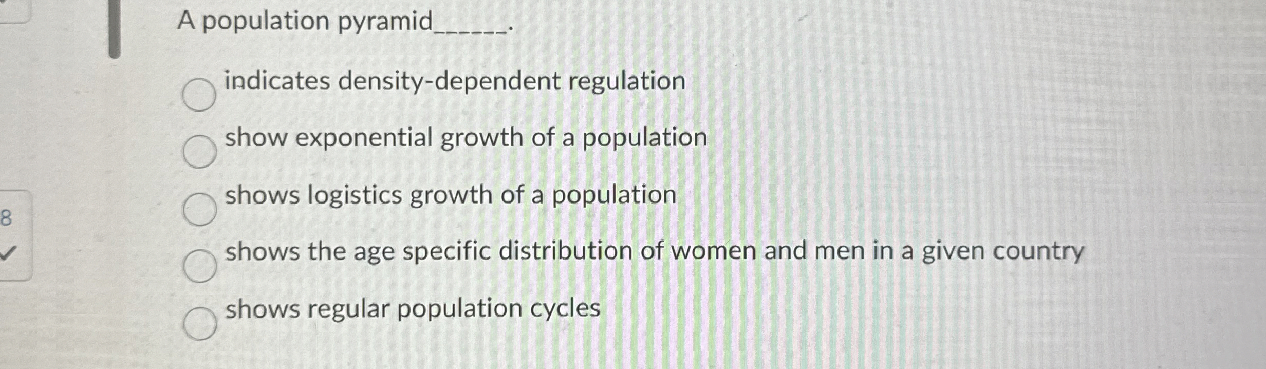 Solved A population pyramid q,indicates density-dependent | Chegg.com