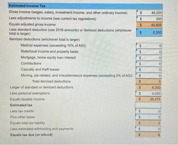 Estimated Income TaxJamie Lee Jackson, age 26, is in | Chegg.com Estimated Income TaxJamie Lee Jackson, age 26, is in | Chegg.com