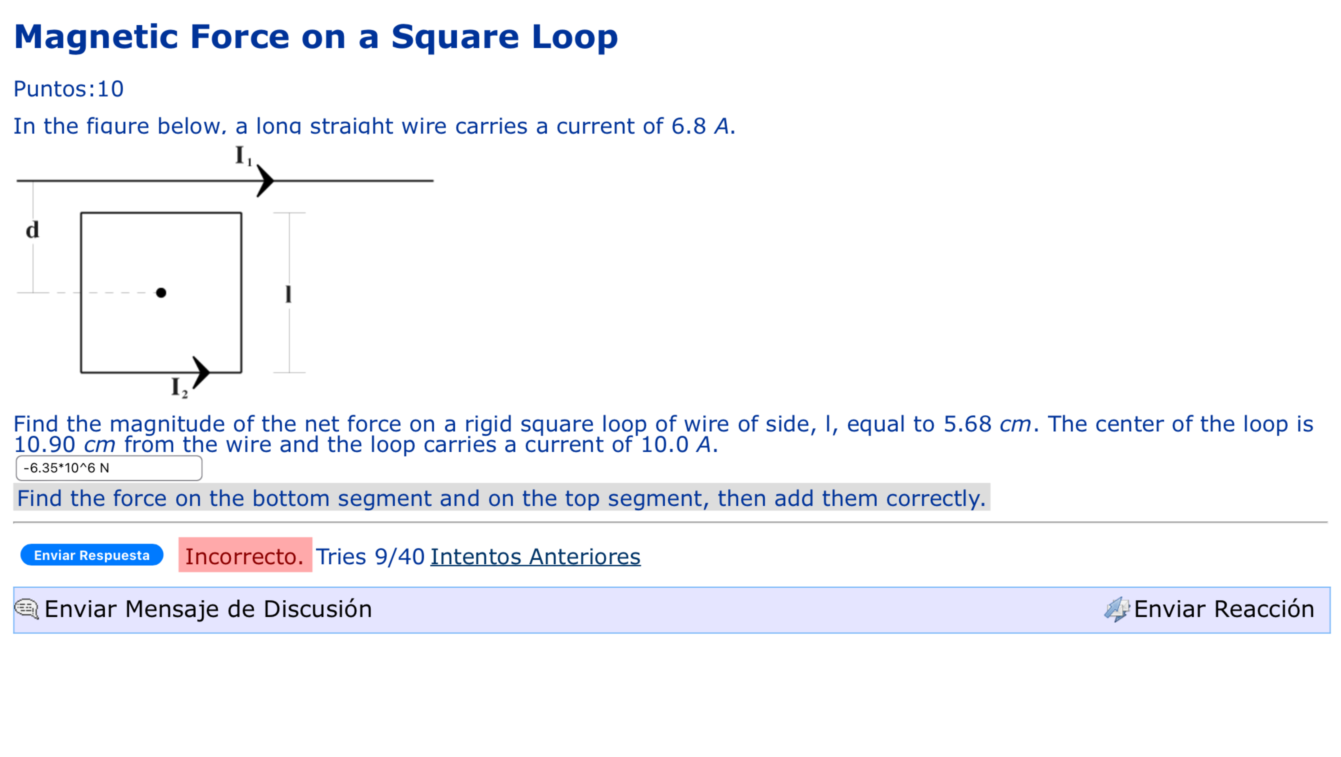 Solved Magnetic Force on a Square LoopPuntos:10In the fiaure | Chegg.com