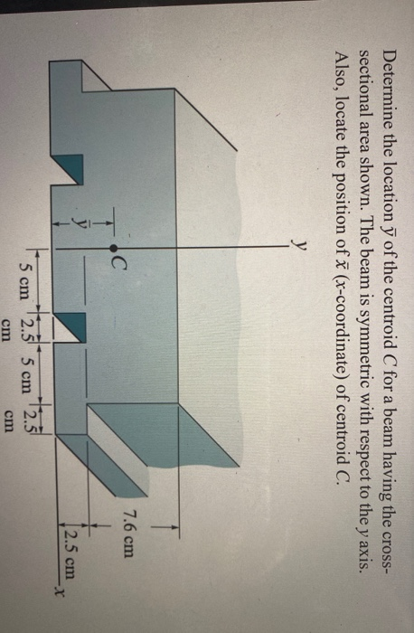 Solved Determine the location y of the centroid C for a beam | Chegg.com