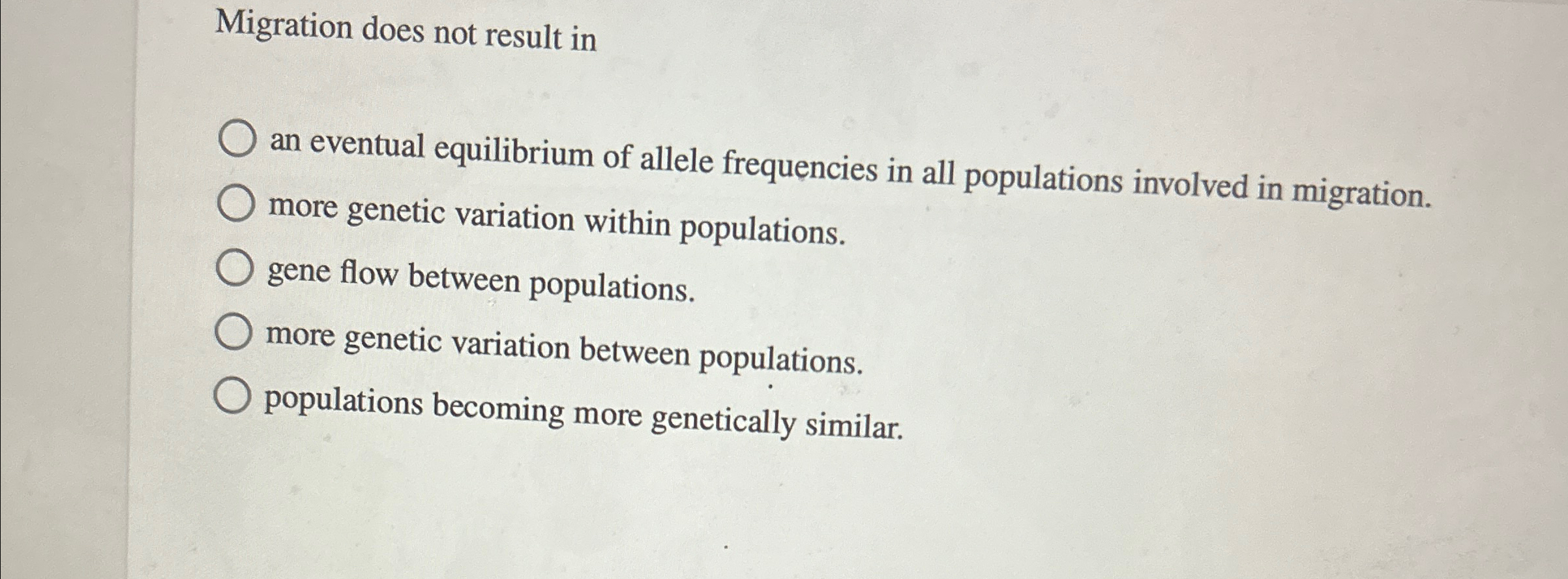 Solved Migration does not result inan eventual equilibrium | Chegg.com