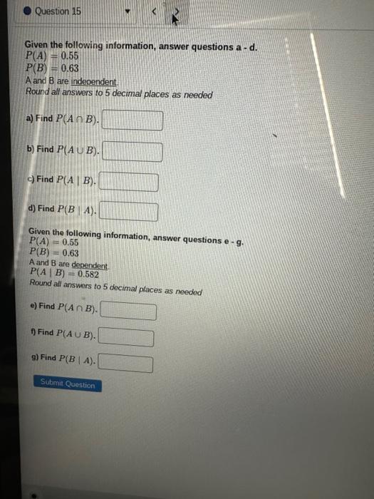 Solved Given the following information, answer questions a - | Chegg.com