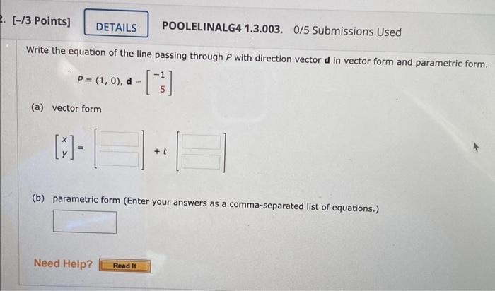 Solved Write The Equation Of The Line Passing Through P With