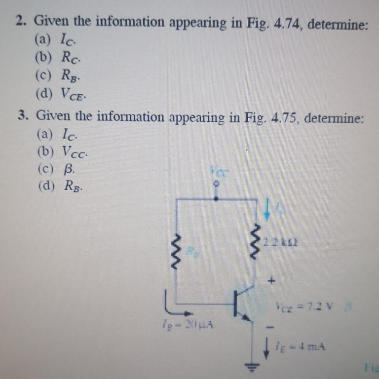 Solved 2. Given the information appearing in Fig. 4.74, | Chegg.com