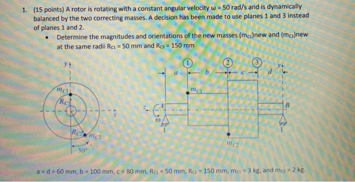 Solved 1. (15 points) A rotor is rotating with a constant | Chegg.com