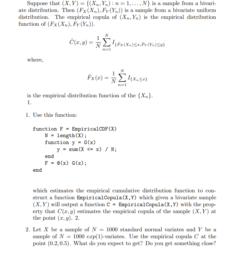 Solved Suppose that (x,Y)={(xn,Yn):n=1,dots,N} ﻿is a sample | Chegg.com