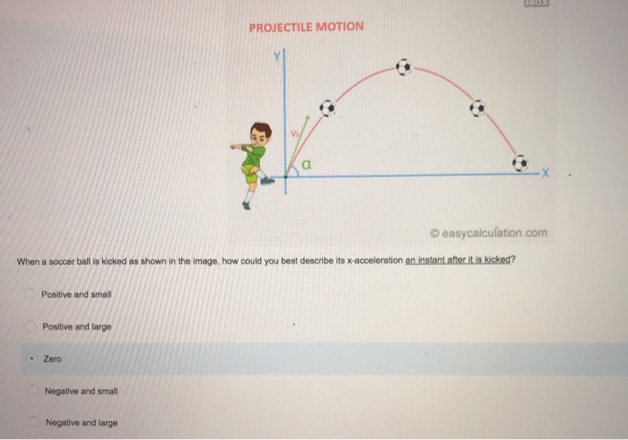 Solved PROJECTILE MOTION easycalculation.com When a soccer | Chegg.com