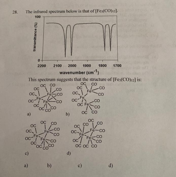 Solved 28. The infrared spectrum below is that of | Chegg.com