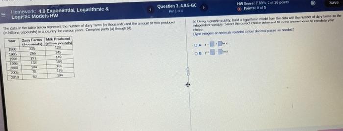 Solved 111 Homework: 4.9 Exponential, Logarithmic & Logistic | Chegg.com