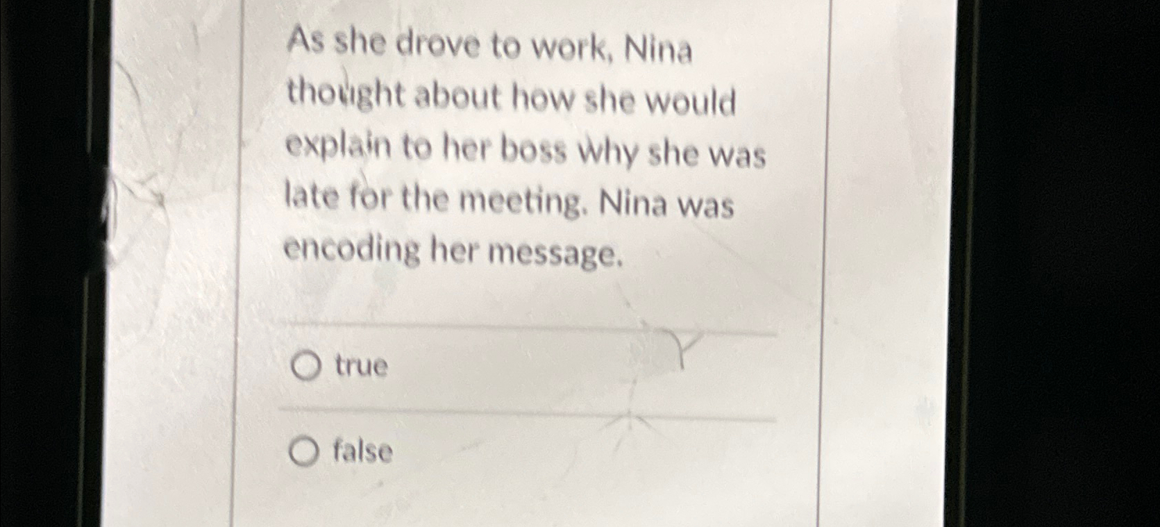 Solved As she drove to work, Nina thought about how she | Chegg.com