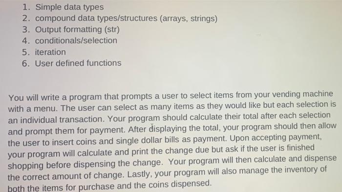 Solved 1. Simple data types 2. compound data | Chegg.com