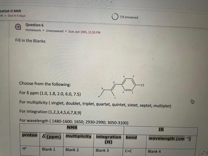 Solved 7/9 answered Question 6 Homework - Unanswered * Due | Chegg.com