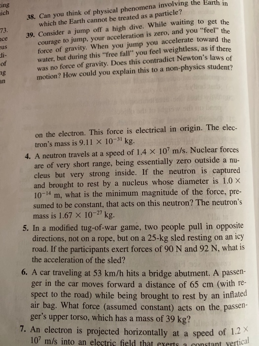 Solved 7. An electron is projected horizontally at a speed | Chegg.com