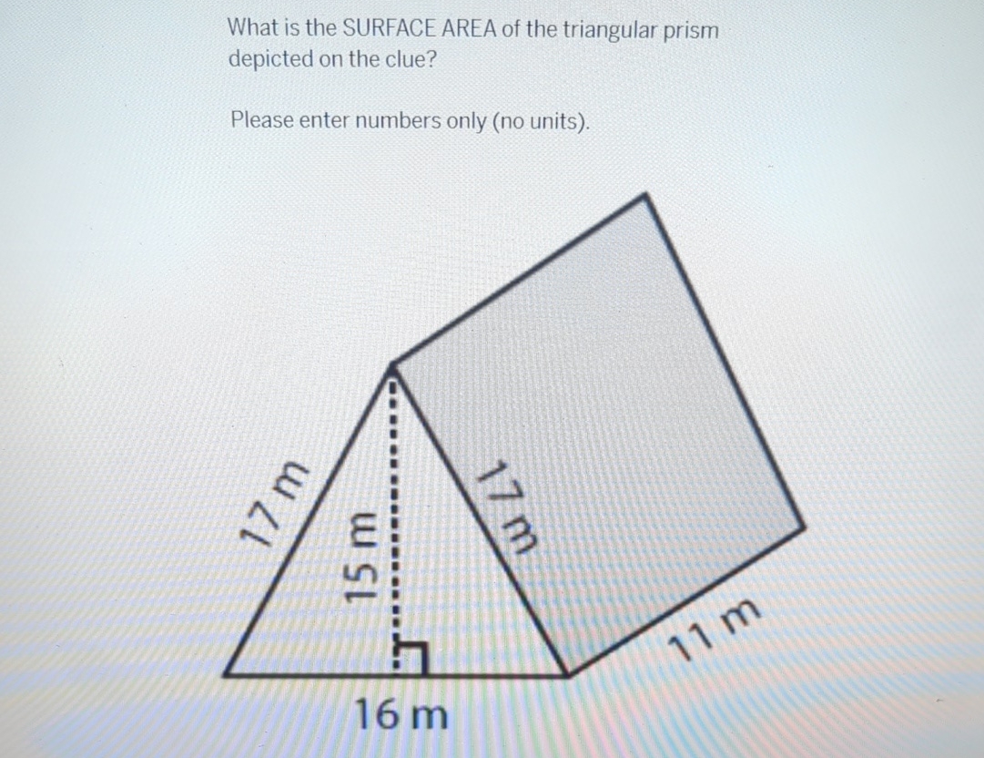 What is the SURFACE AREA of the triangular prism | Chegg.com