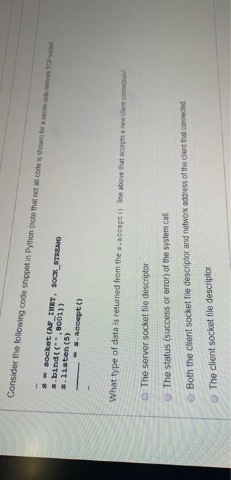 Solved Consider the following code snippet in Python (note | Chegg.com