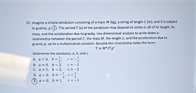 Solved Imagine a simpie pendulum consisting of a mass M | Chegg.com