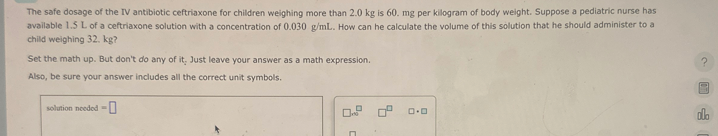 Solved Setting up the math for a two-step quantitative | Chegg.com