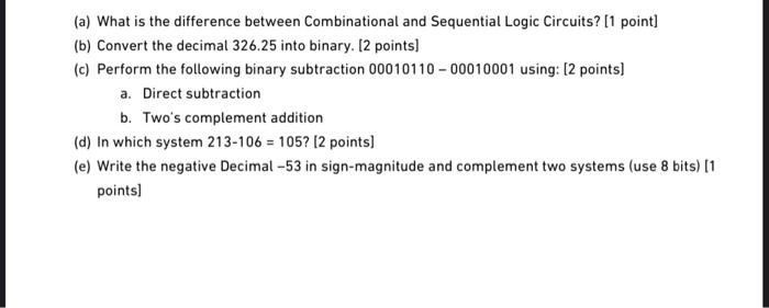 Solved (a) What is the difference between Combinational and | Chegg.com