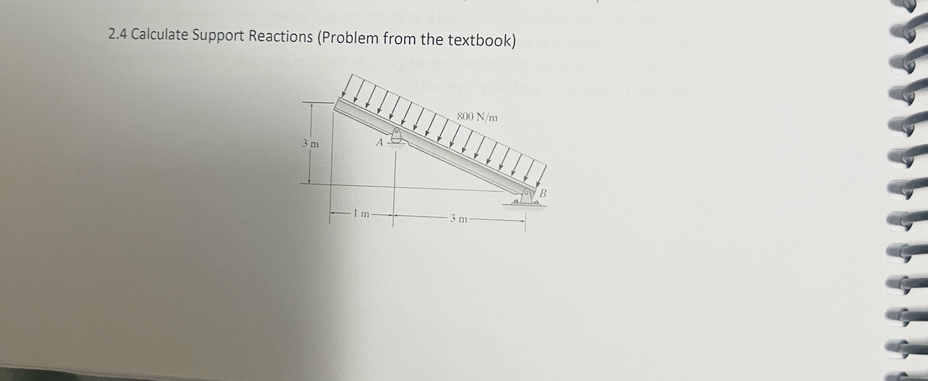Solved 2.4 ﻿Calculate Support Reactions (Problem from the | Chegg.com
