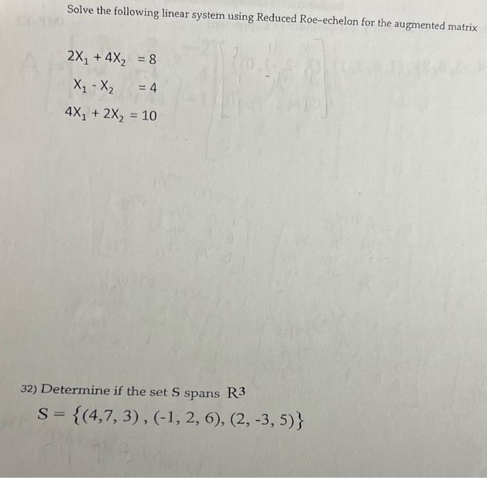 Solved Solve the following linear system using Reduced | Chegg.com