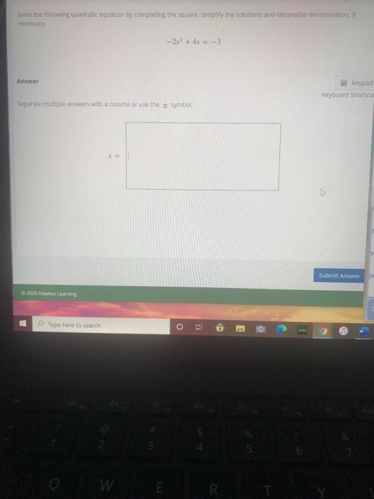 Solved Sove the following quadratic equation by completing | Chegg.com Solved Sove the following quadratic equation by completing | Chegg.com