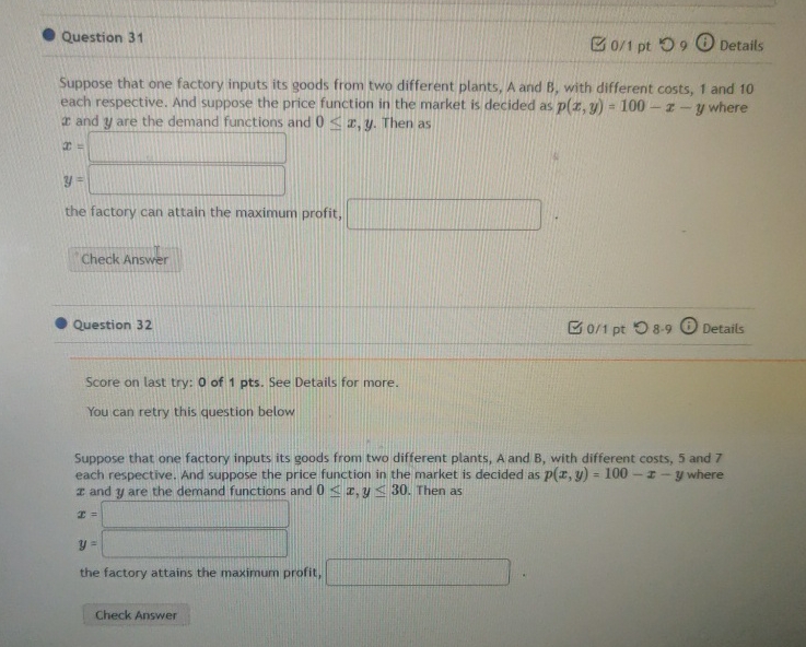 Solved Question 3101 ﻿pt9DetailsSuppose that one factory | Chegg.com