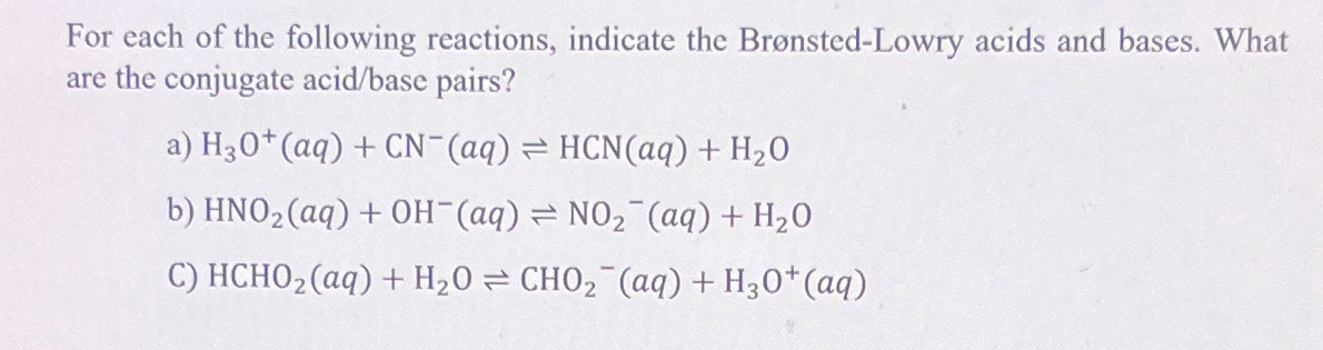 Solved For each of the following reactions, indicate the | Chegg.com