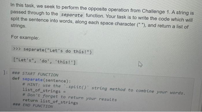 Solved In this task, we seek to perform the opposite | Chegg.com