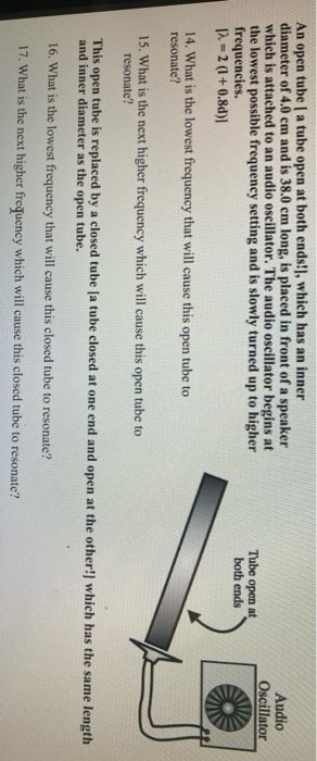 Solved An open tube ( a tube open at both ends!), which has | Chegg.com