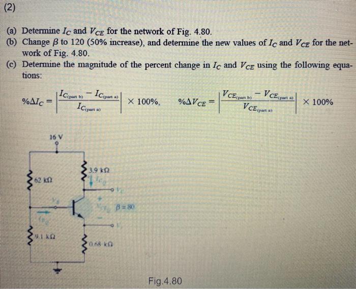 Solved (a) Determine IC and VCE for the network of Fig. | Chegg.com