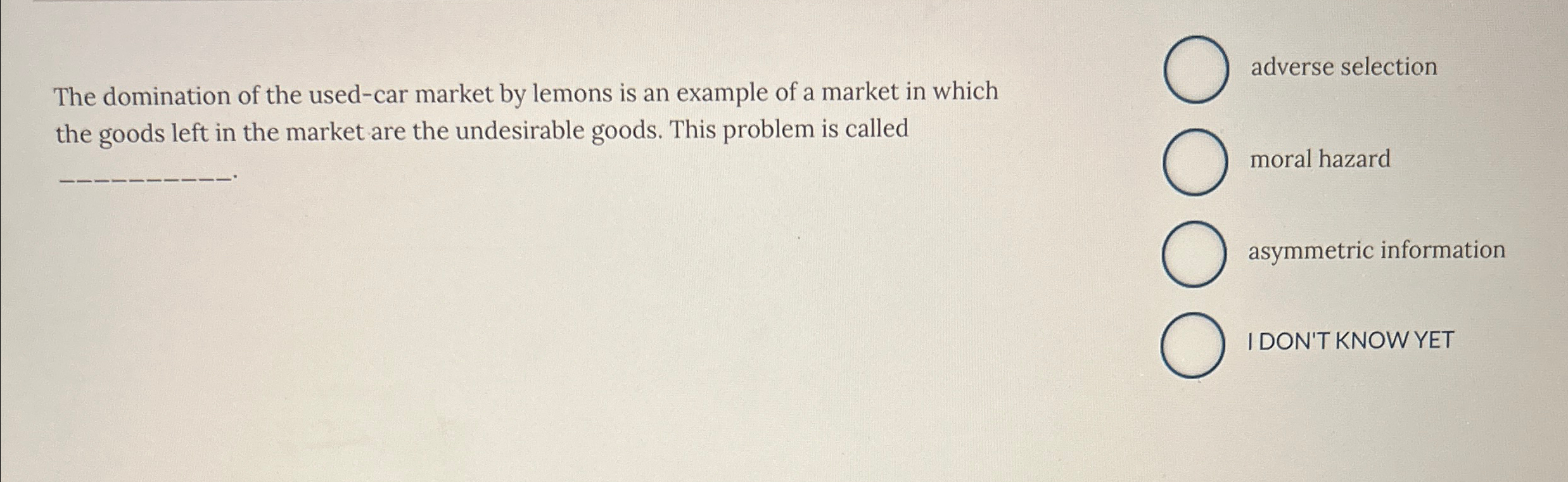 Solved The domination of the used-car market by lemons is an | Chegg.com