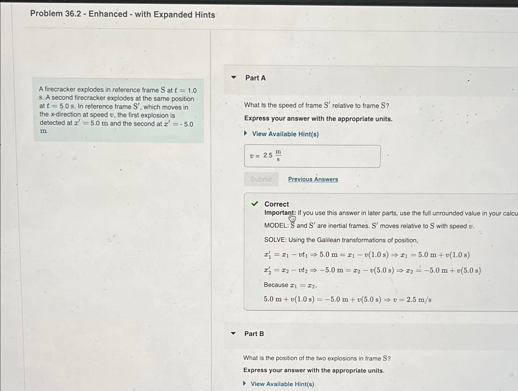 Solved Problem 36.2 - ﻿Enhanced - ﻿with Expanded HintsA | Chegg.com