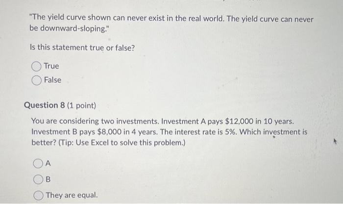 Solved Refer to the following yield curve: "The yield curve | Chegg.com