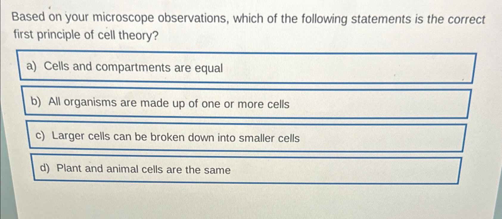 Solved Based on your microscope observations, which of the | Chegg.com