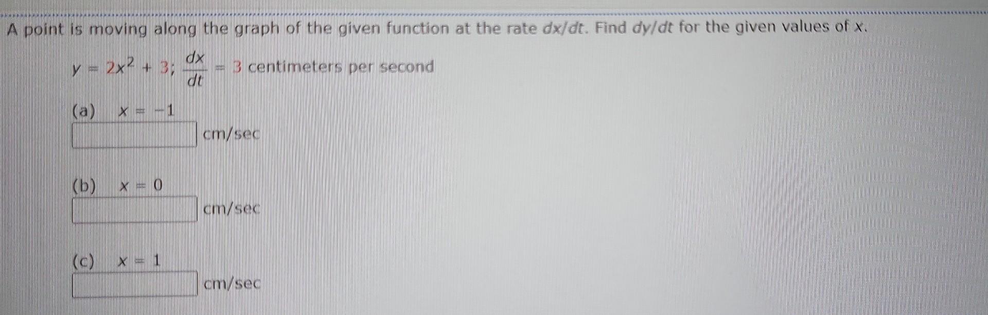Solved A point is moving along the graph of the given | Chegg.com