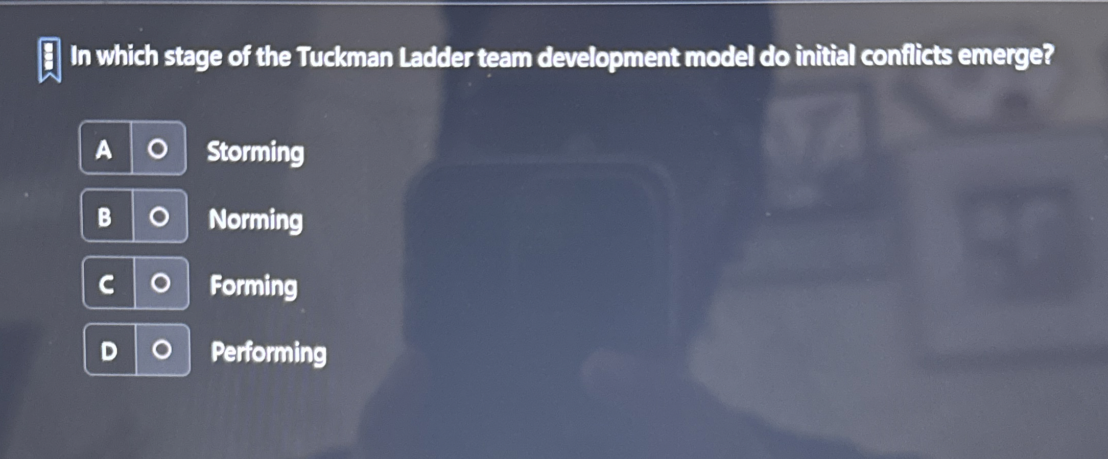 Solved In which stage of the Tuckman Ladder team development | Chegg.com