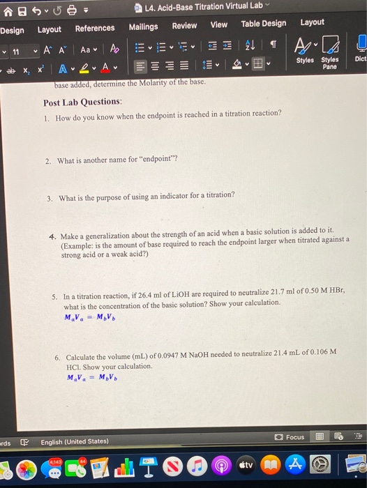 Solved Layout ASU L4. Acid-Base Titration Virtual Lab Design | Chegg.com