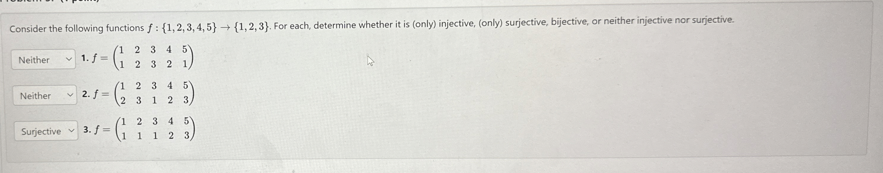 Solved Consider the following functions | Chegg.com