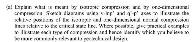 Solved (a) Explain what is meant by isotropic compression | Chegg.com