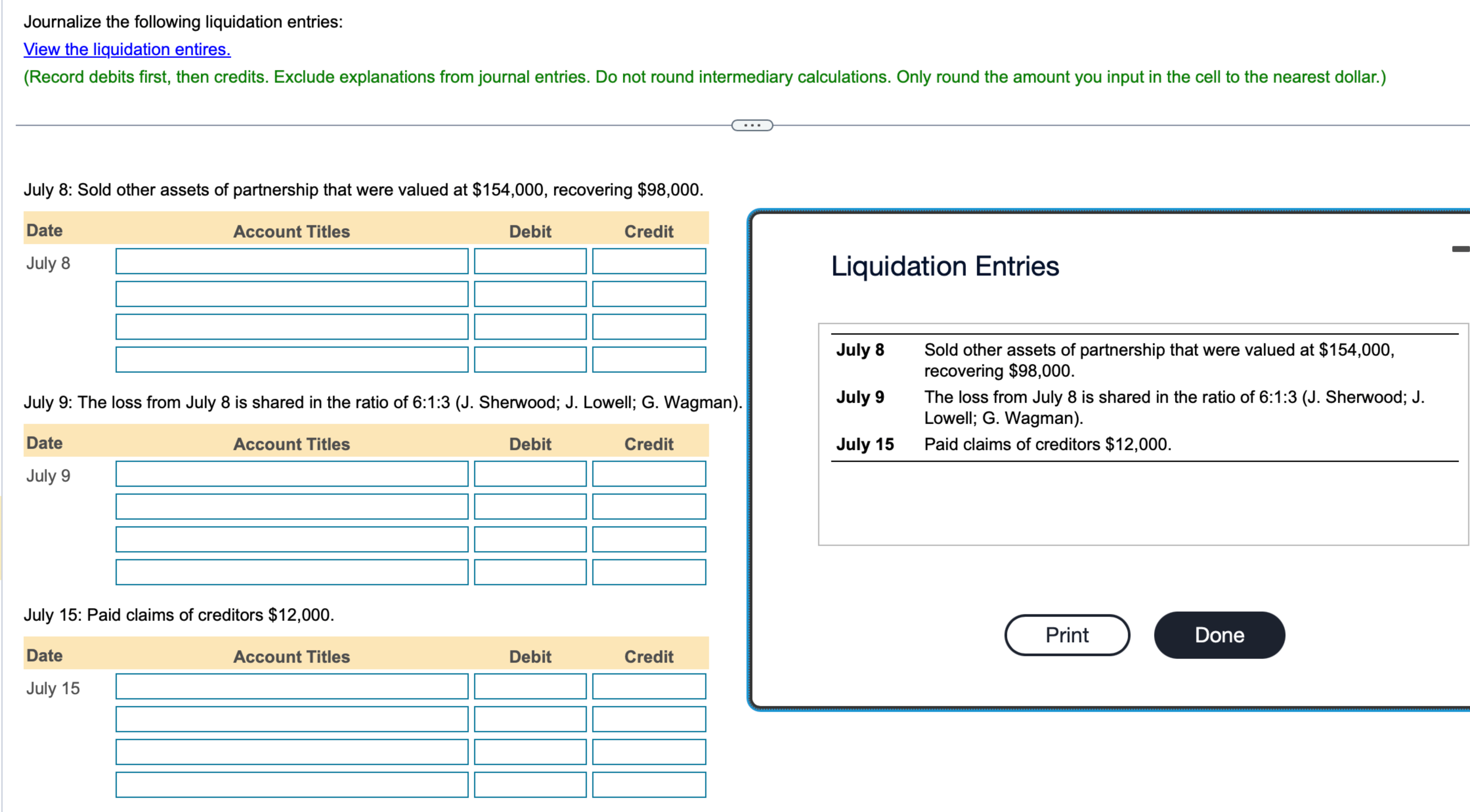 Solved Journalize the following liquidation entries:View the | Chegg.com