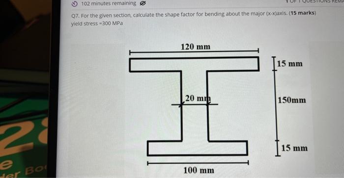 Solved Q7. For the given section, calculate the shape factor | Chegg.com