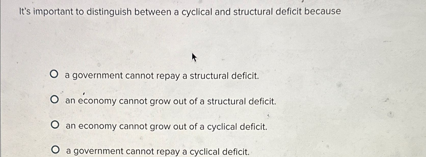 Solved It's important to distinguish between a cyclical and | Chegg.com