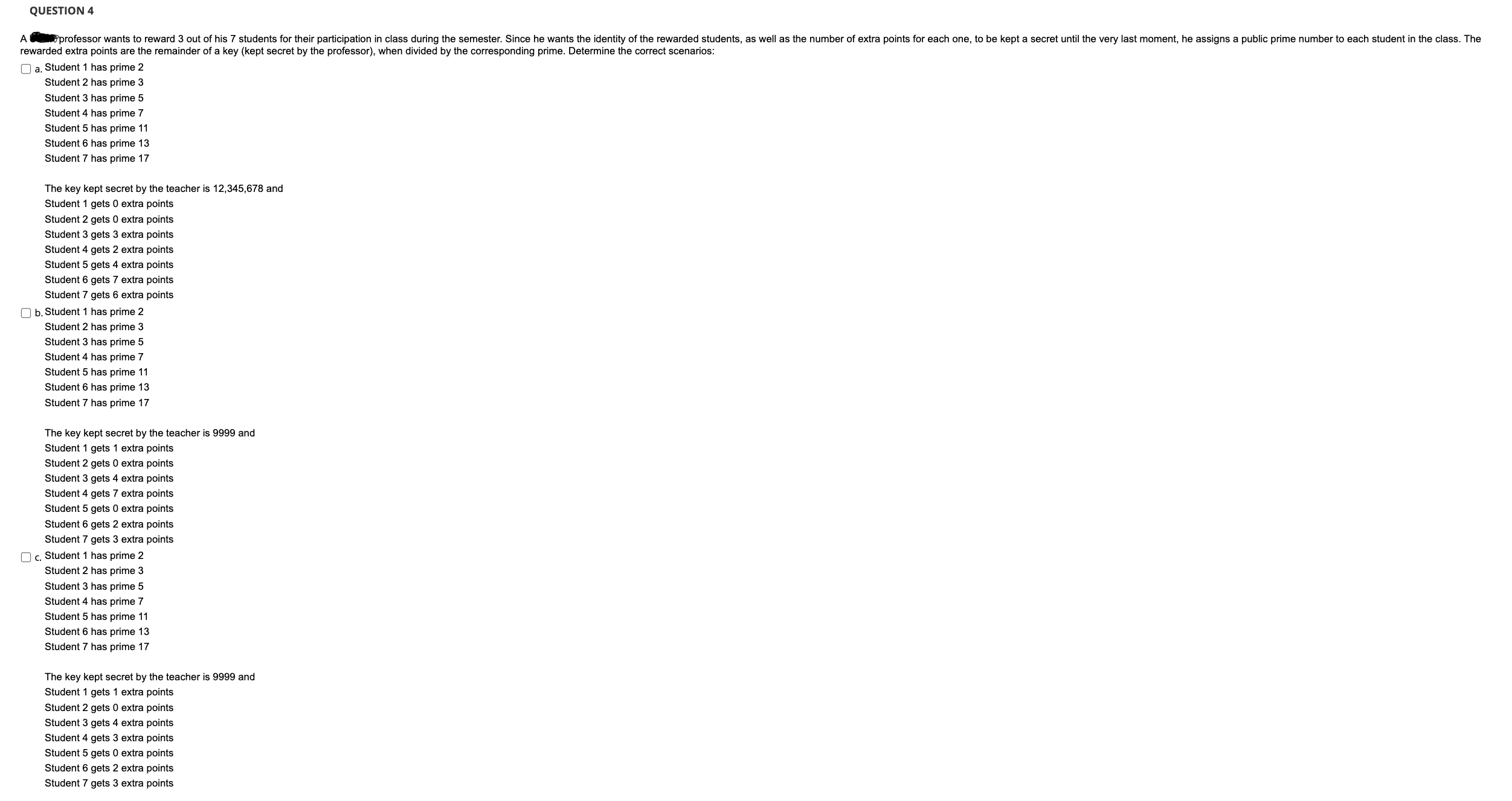 Solved QUESTION 4rewarded extra points are the remainder of | Chegg.com