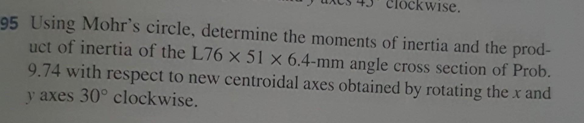 Solved Using Mohr's circle, determine the moments of inertia | Chegg.com